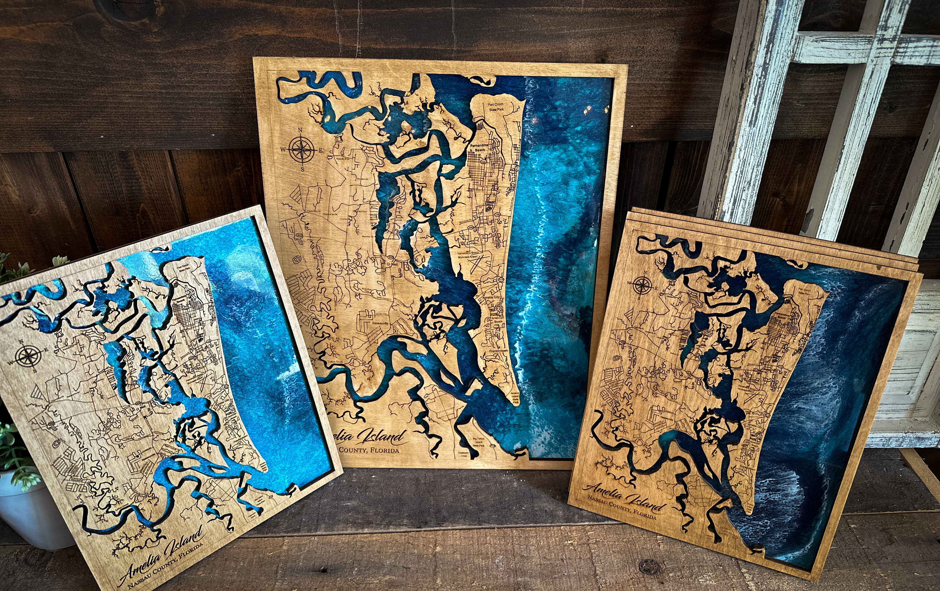 Amelia Island Epoxy Poured Map - Etsy