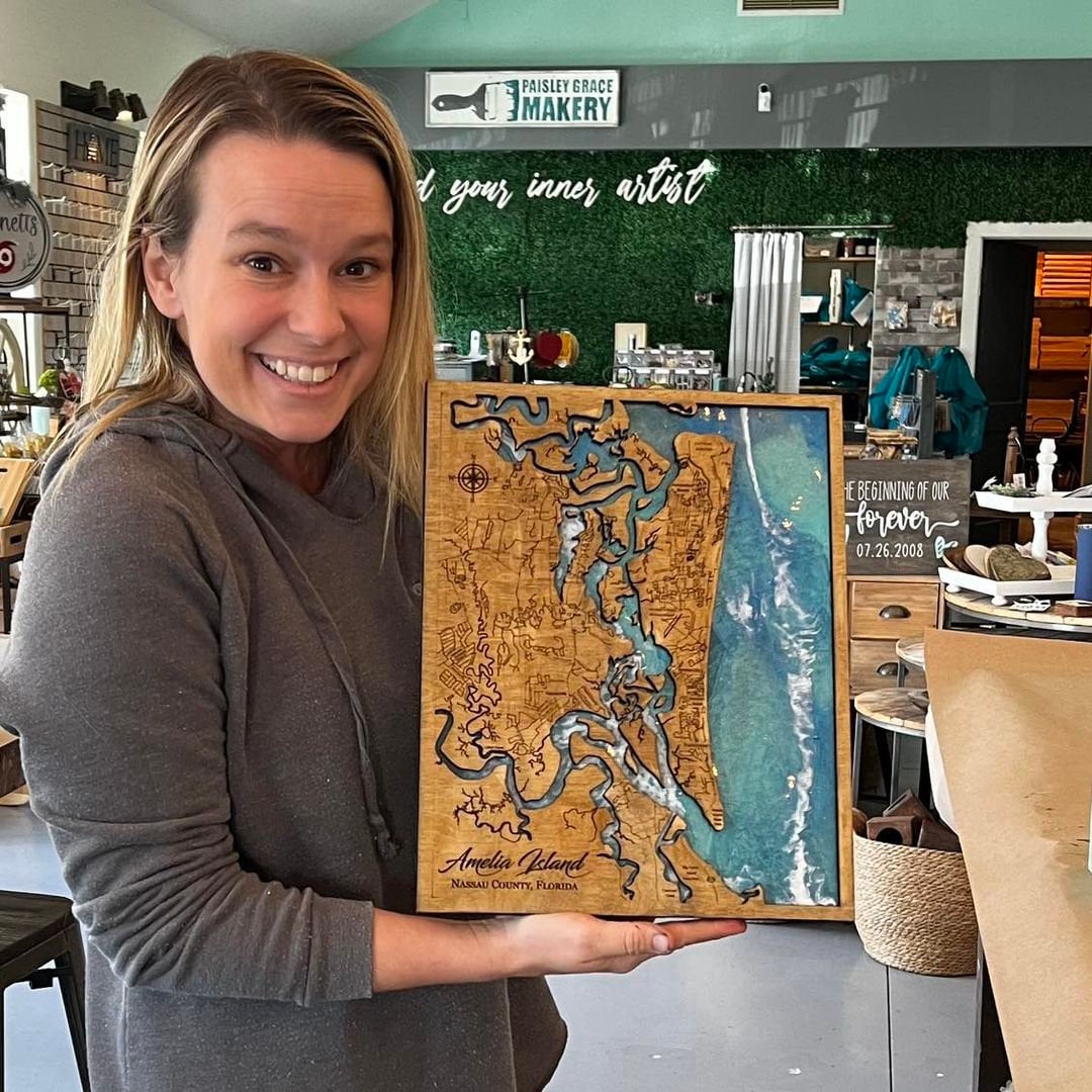 Amelia Island Epoxy Poured Map - Etsy