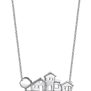 Silver House Necklace, Jewelry for Family, Architectural Jewelry, Gift ...