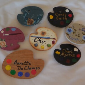 7 Hand Painted Name Tag Paint Pallets Wood LOT23 - Etsy