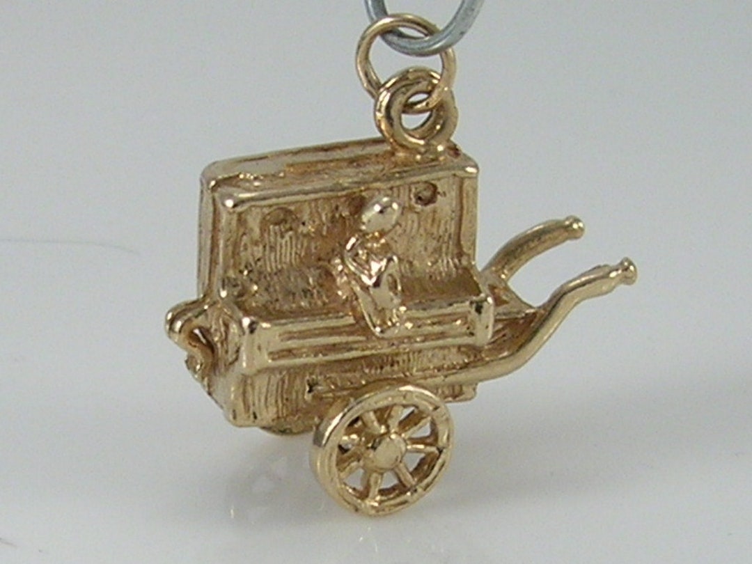 Vintage 3D 9ct Gold Organ Grinder & Monkey Charm. Movable - Etsy