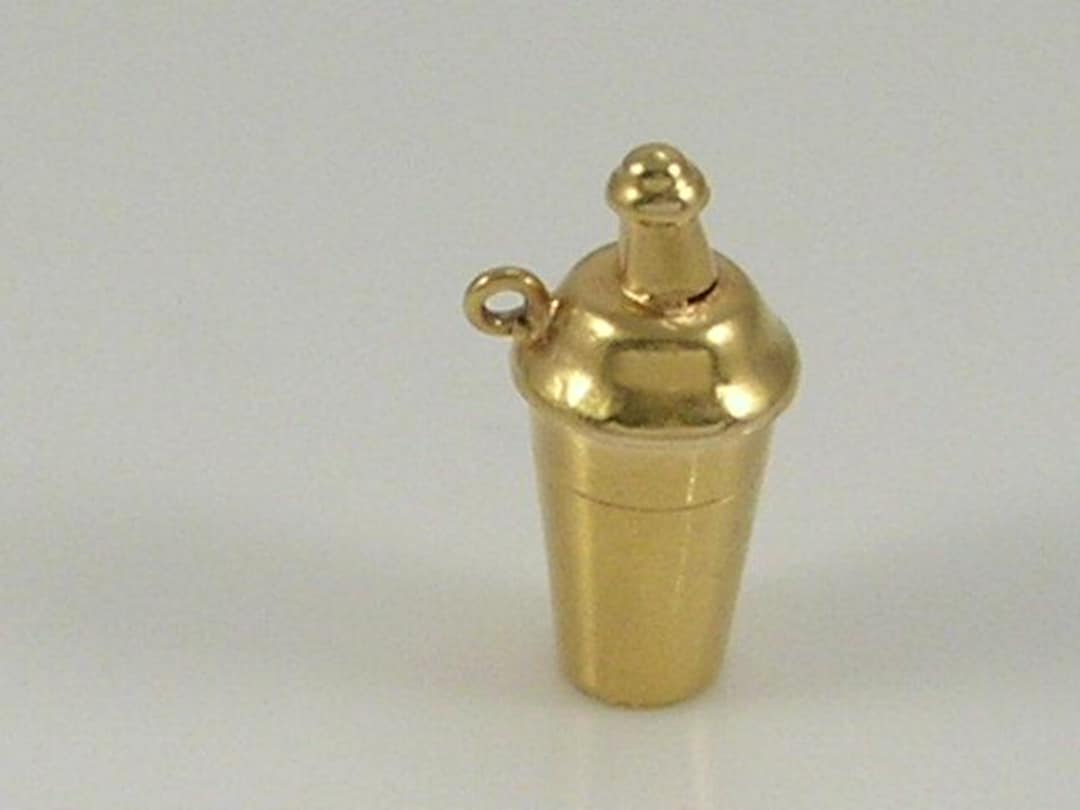 Vintage 3D 9ct Gold Cocktail Shaker Charm Pendant - Etsy