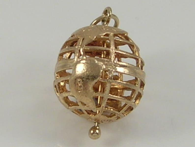 Vintage 3D 9ct Gold World Globe Map Travel Charm Pendant. H/MK - Etsy