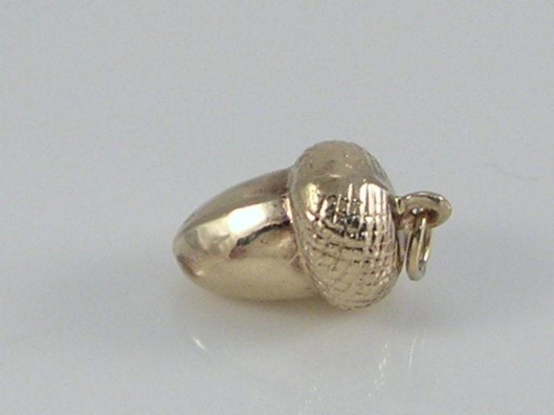 Vintage 3D 9ct Gold Acorn Charm Pendant - Etsy