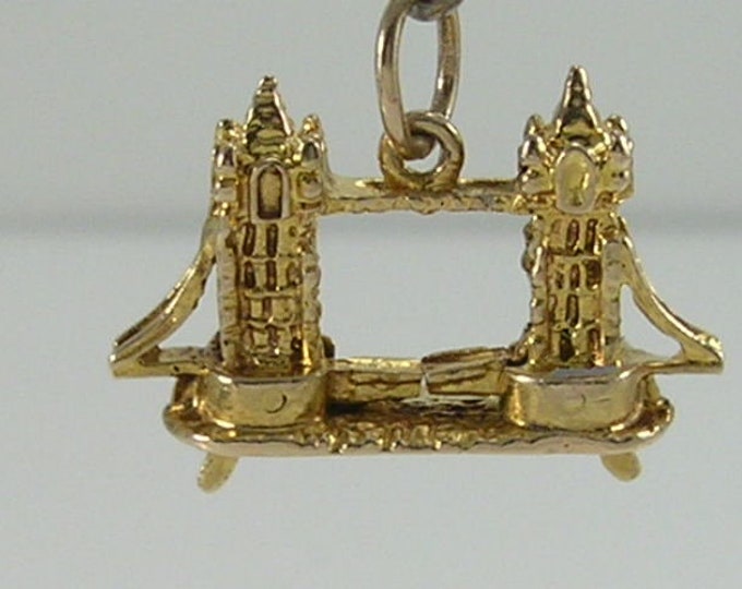 Vintage 3D 9ct Gold Movable Tower Bridge of London Charm Pendant H/MK ...