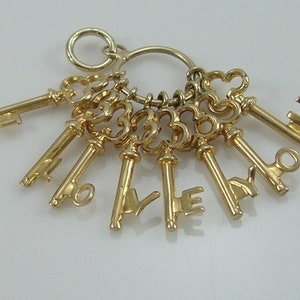 Vintage 3D 9ct Gold I Love You Keys Charm Pendant H/MK - Etsy