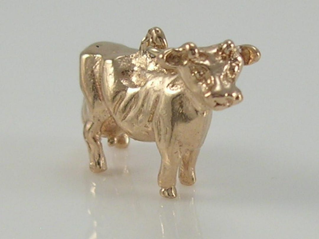 Vintage 3D 9ct Gold Dairy Cow Charm - Etsy
