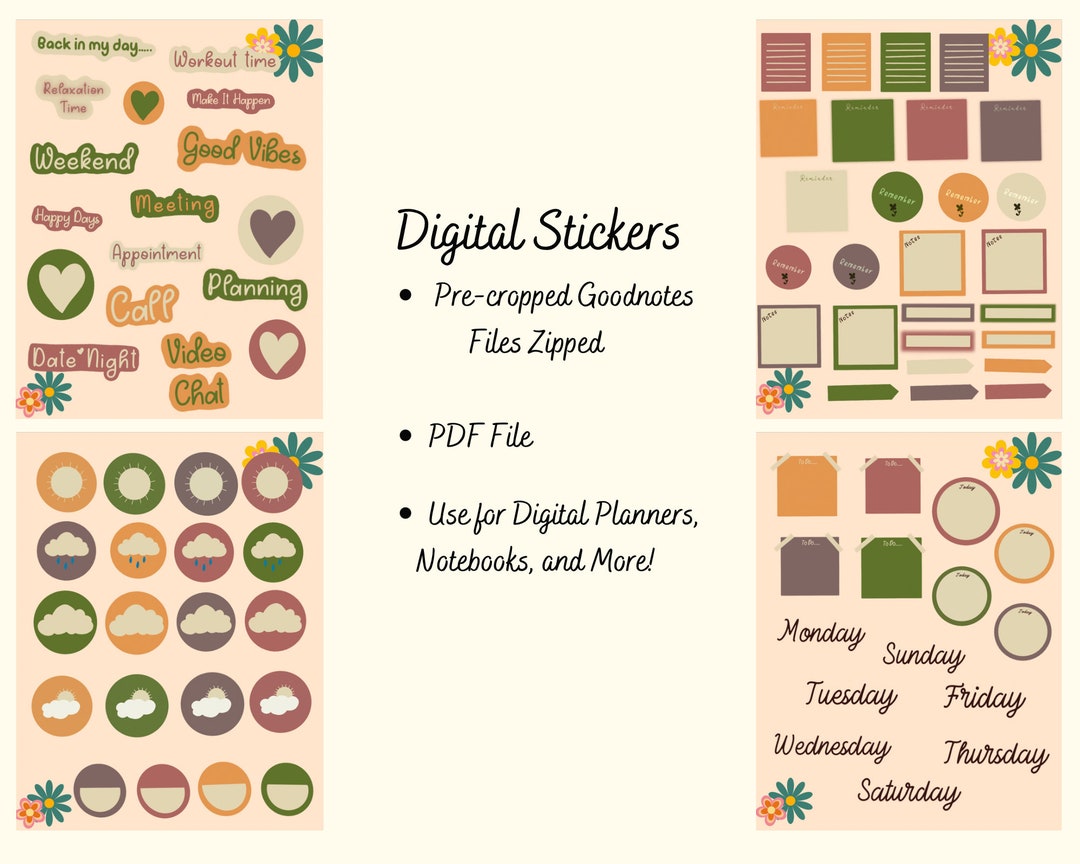 Digital Stickers for Planner and Much More! - Etsy