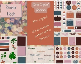 Green Plant Themed Digital Stickers for Planner and Journals - Etsy