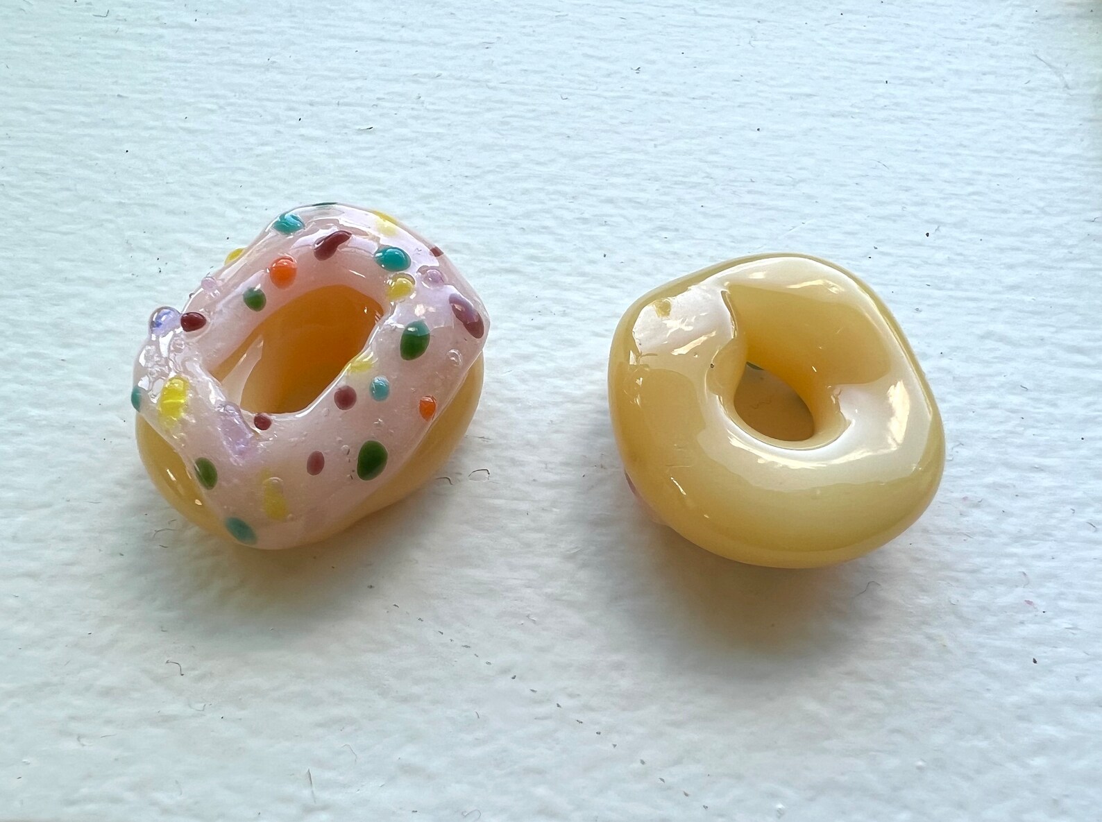 Handmade Vanilla Glass Donuts Pendant Sculptures - Etsy