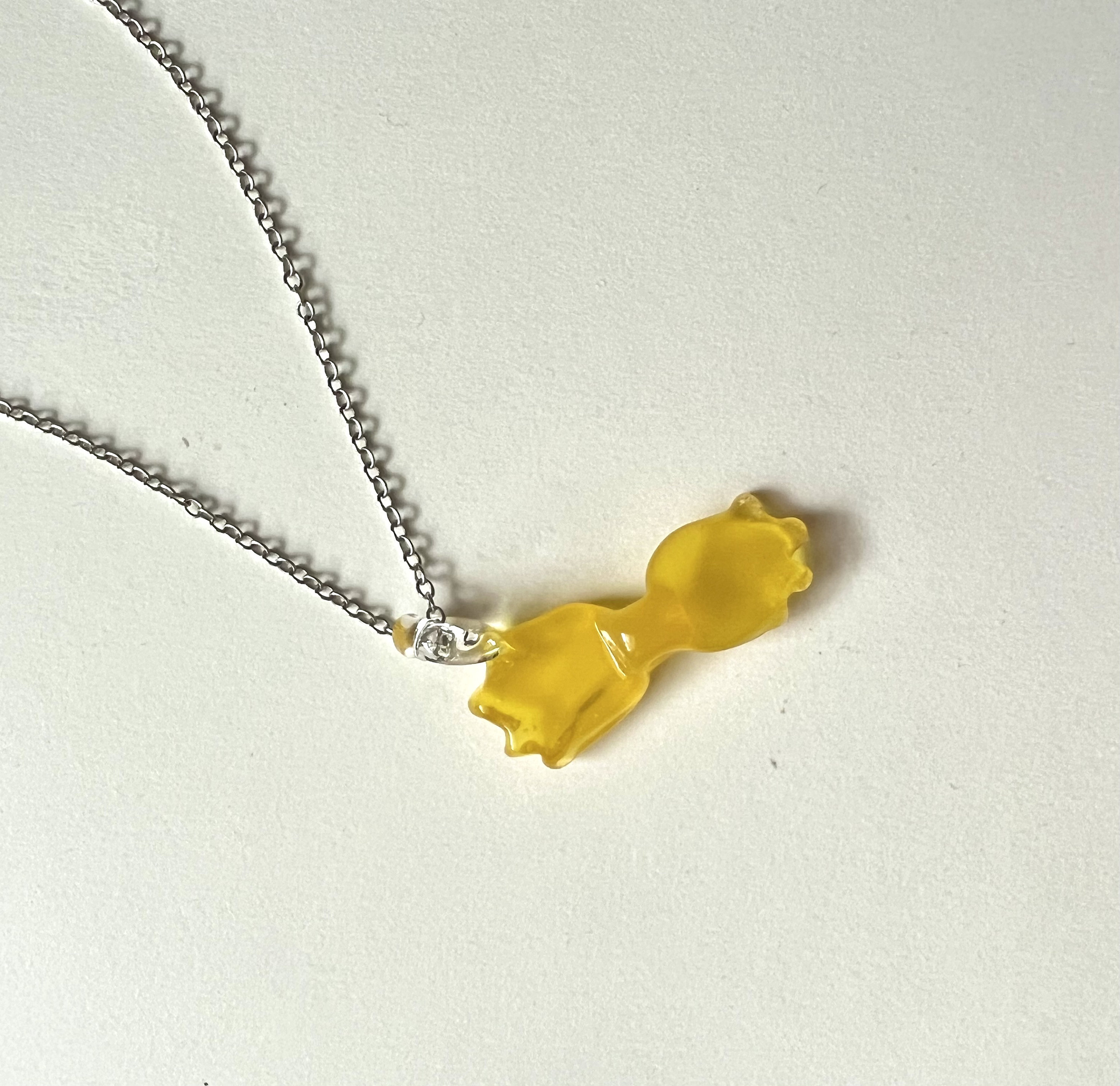 Handmade Glass Farfalle Noodle Necklace Pendant - Etsy