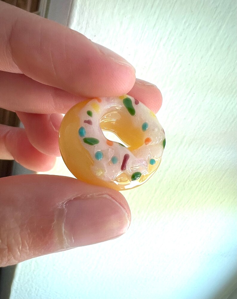 Handmade Vanilla Glass Donuts Pendant Sculptures - Etsy