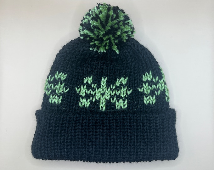 Seinfeld Inspired George Costanza Green and Black Snowflake Pom Pom Hat ...