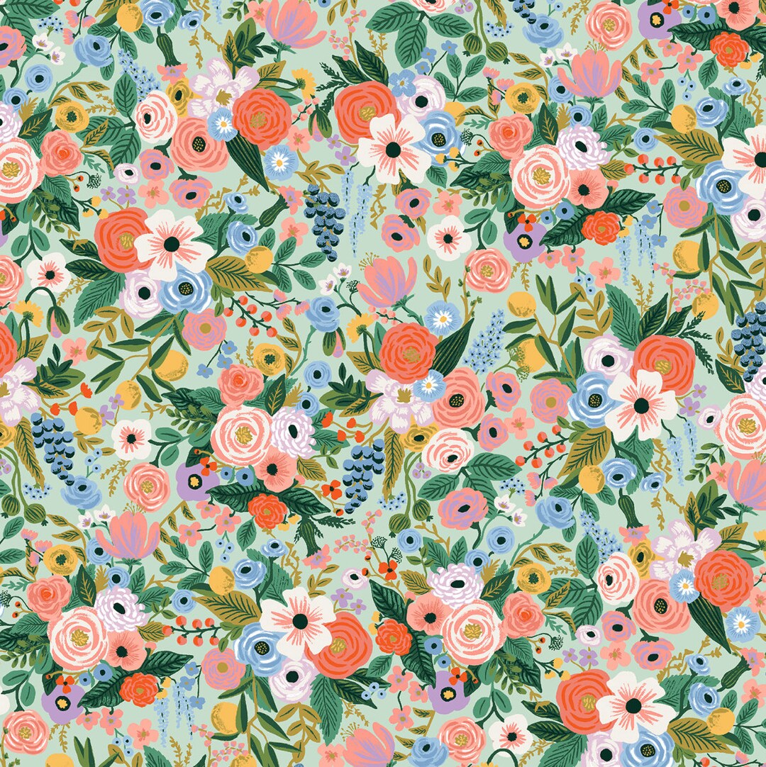 Rifle Paper Company RP104-MI8 Garden Party Petite Garden Party in Mint ...
