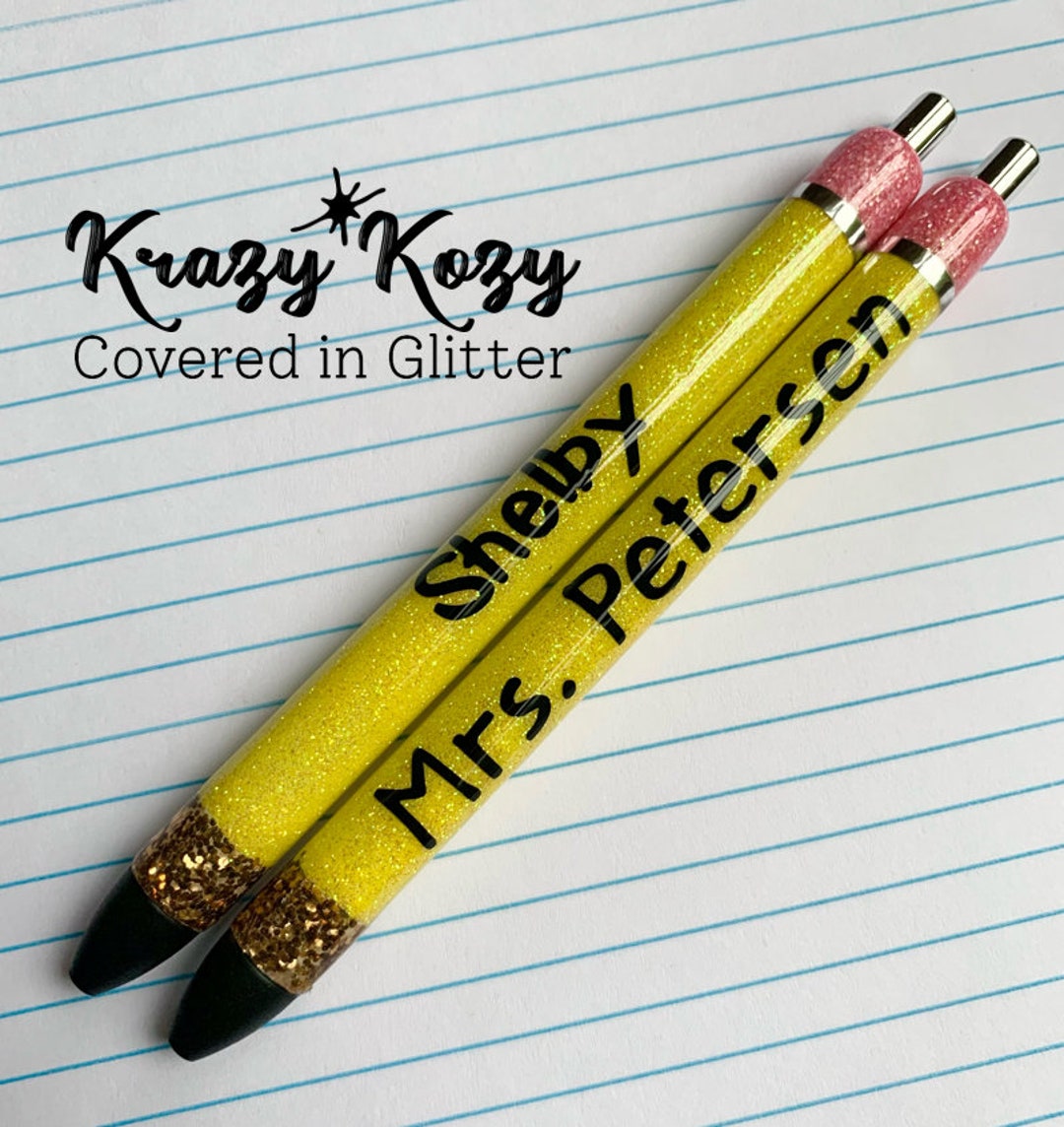 Glitter Pencil Epoxy Pen Personalized Unique Teacher Gift Injoy Gel Pen ...
