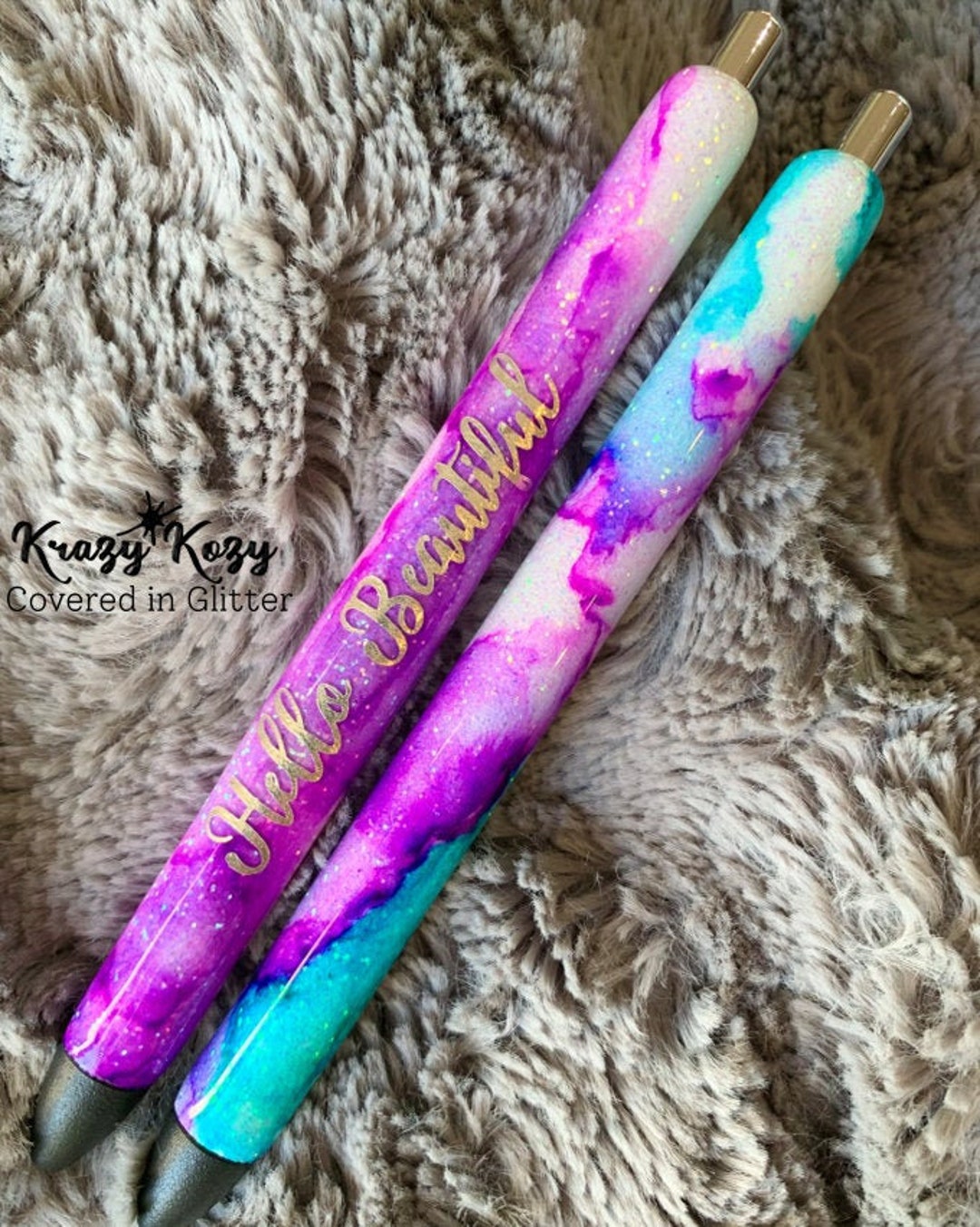 Watercolor/alcohol Ink Fluid Art Epoxy Pen Personalized Unique Gift ...