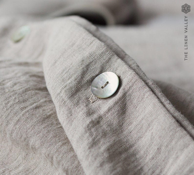 Natural Unbleached Linen Set of Comforter Cover and Pillows - Linen ...