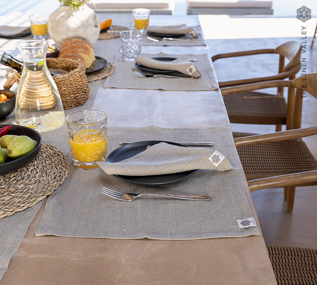Rustic Linen Napkin Set of 2. Unbleached Linen Heavier Weight Napkins ...