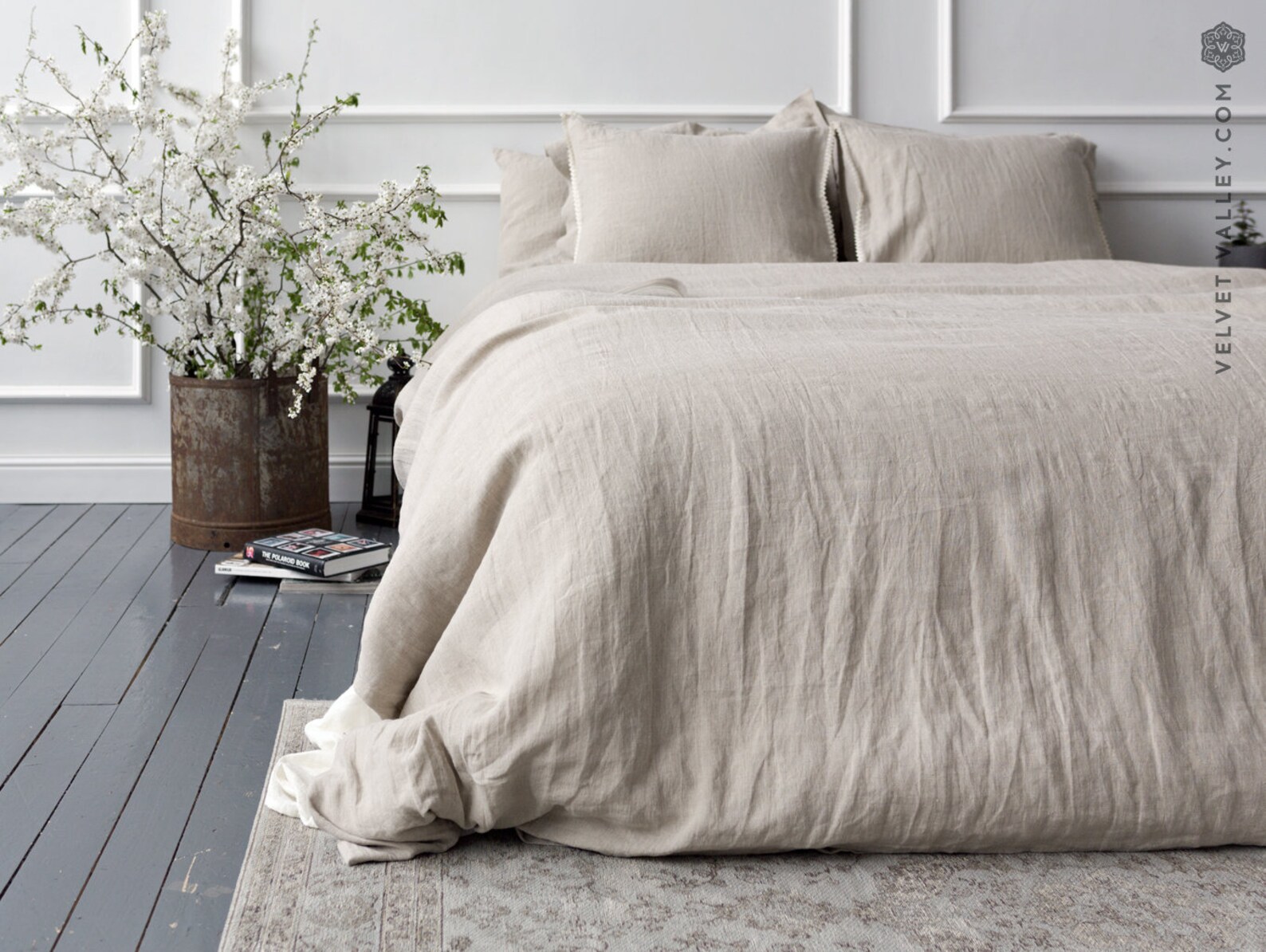 NATURAL UNBLEACHED linen set of comforter cover and pillows | Etsy