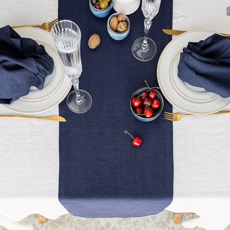 Navy Table Runner - Etsy
