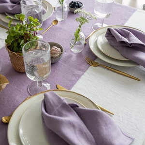 Light Lilac Linen Table Runner - Light Lavender Heavier Weight Linen ...