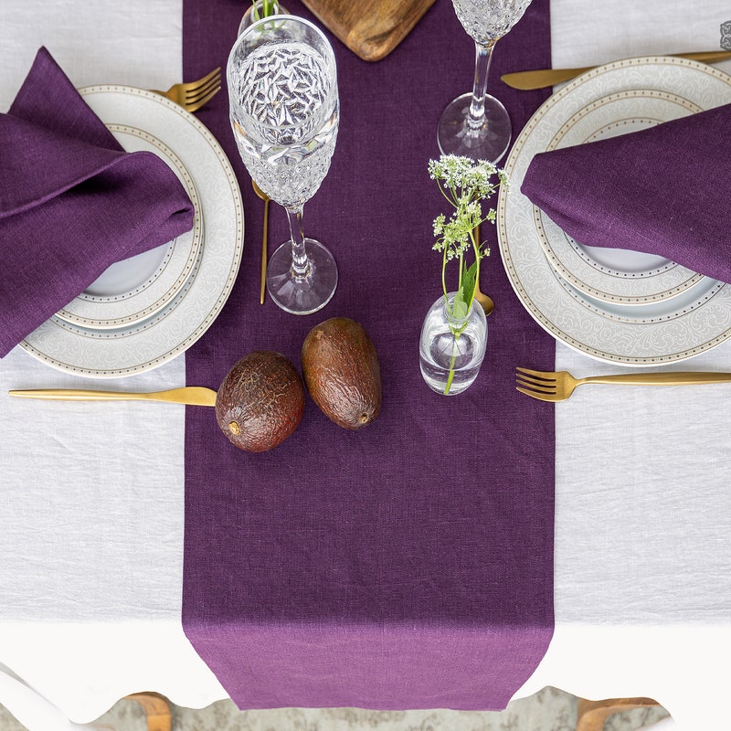 Purple Table Runner - Etsy