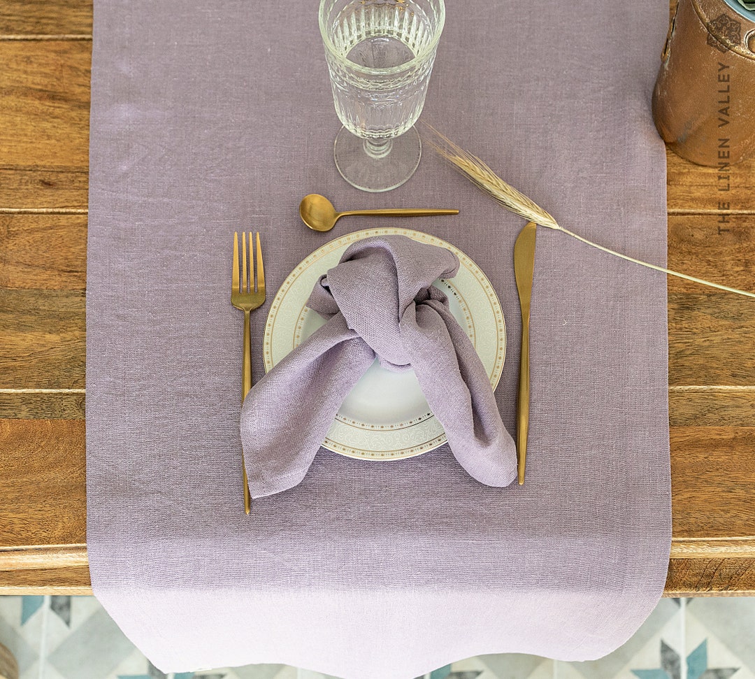 LIGHT LILAC Linen Table Runner Light Lavender Heavier Weight - Etsy