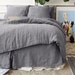 CHARCOAL GREY Linen Comforter Cover dusty Grey Doona Cover light Grey ...