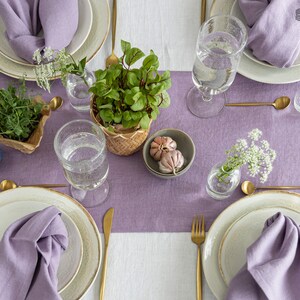 Light Lilac Linen Table Runner - Light Lavender Heavier Weight Linen ...
