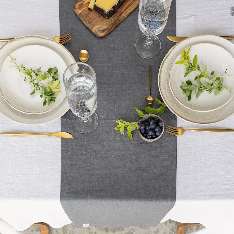 Grey Table Runner - Etsy
