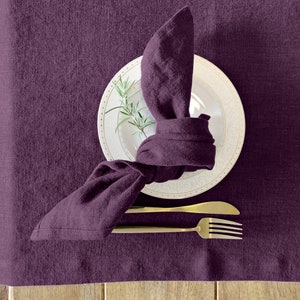 DEEP PURPLE Linen Table Runner Dark Plum Heavier Weight Linen | Etsy