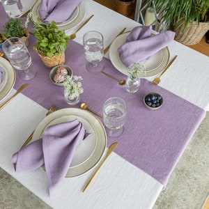 Light Lilac Linen Table Runner - Light Lavender Heavier Weight Linen ...