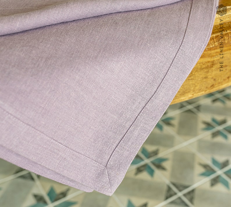 LIGHT LILAC linen table runner light lavender heavier weight | Etsy