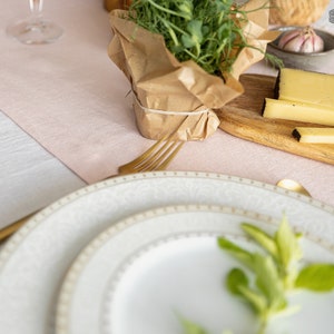 Quartz Rose Linen Table Runner - Linen Light Pink Heavier Weight Linen ...