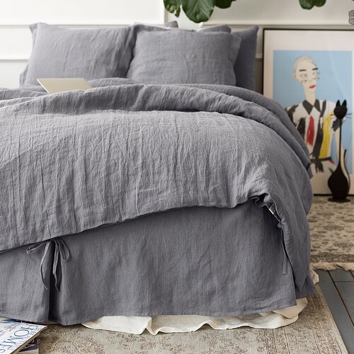 NATURAL UNBLEACHED Linen Set of Comforter Cover and Pillows - Etsy