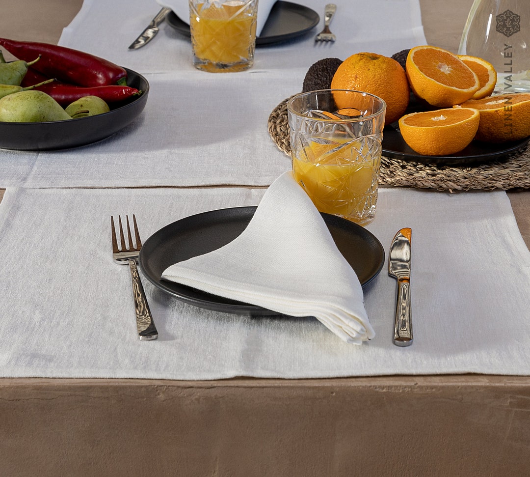 Antique Linen Napkin Set of 10. off White Linen Heavier Weight Napkins ...