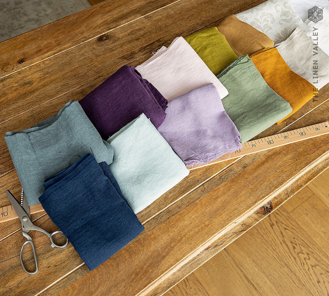 Linen Fabric Remnants ( Set of 3 of One Colour) / Linen Scraps/ DIY ...