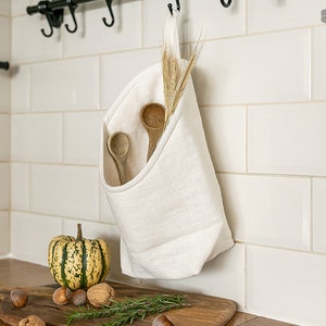 Linen Bag With Loop - Reusable Kitchen Bag With Insulated Cotton ...
