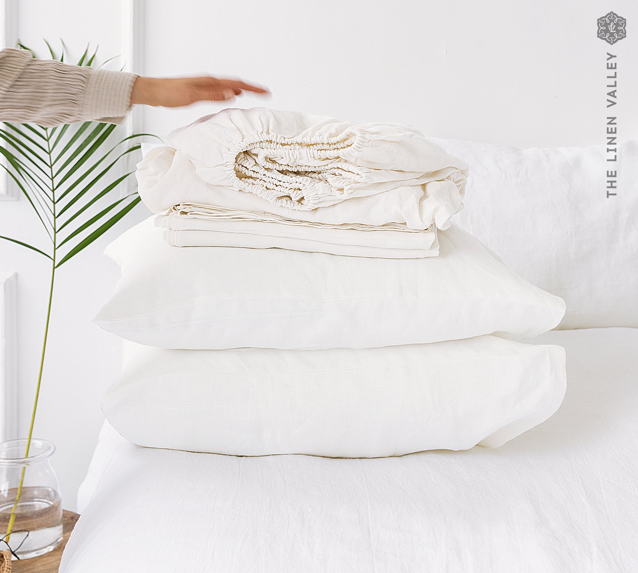 OPTICAL WHITE Set of Linen Sheets-bright White Linen 4 Pieces - Etsy