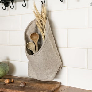 Linen Bag With Loop - Reusable Kitchen Bag With Insulated Cotton ...