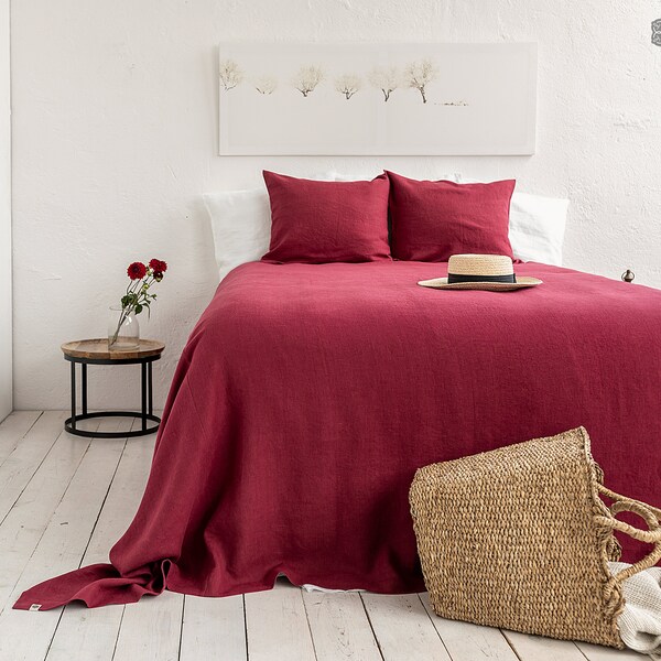 Red Bedspread - Etsy