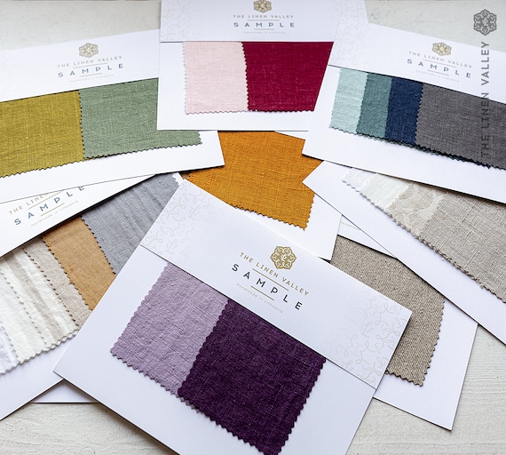 Custom Colours Set of Linen Fabric - Etsy