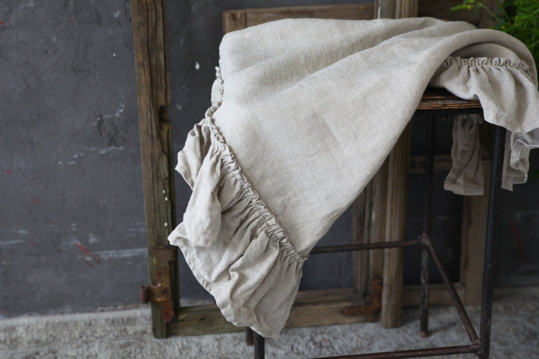 RUSTIC Unbleached Linen Set of 2 Natural Linen Towels With - Etsy