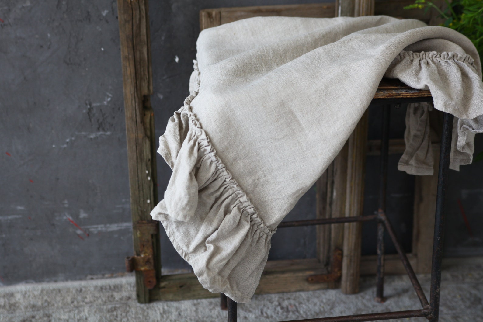 RUSTIC Unbleached Linen Set of 2 Natural Linen Towels With - Etsy