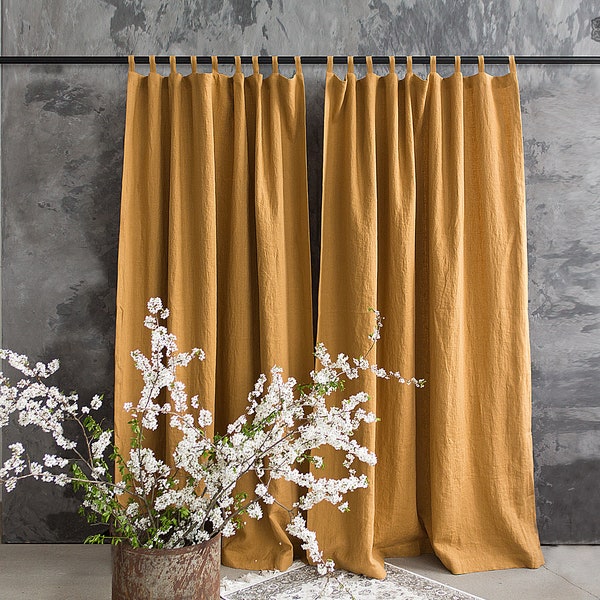 Mustard Curtains - Etsy UK