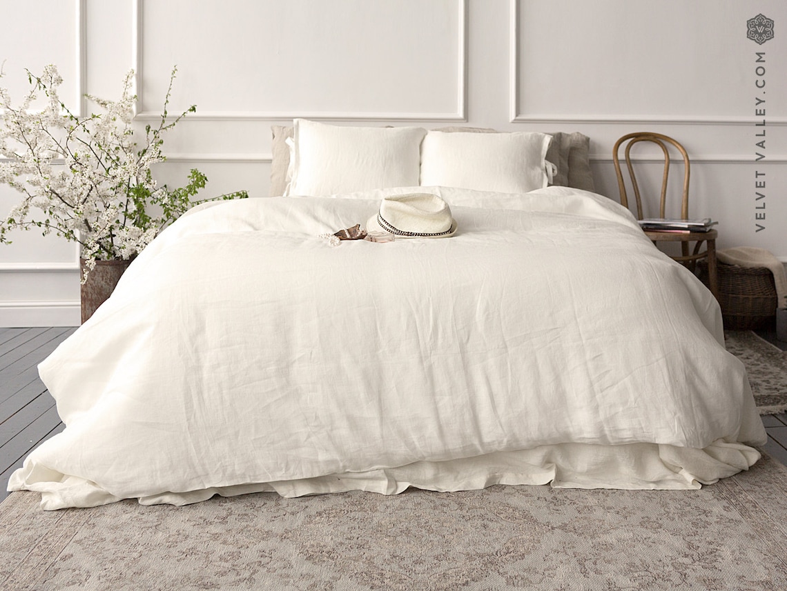 OFF WHITE Duvet Cover Softened Cream White Doona Cover-ivory | Etsy