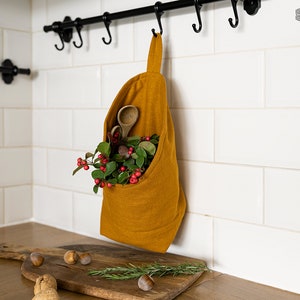 Linen Bag With Loop - Reusable Kitchen Bag With Insulated Cotton ...