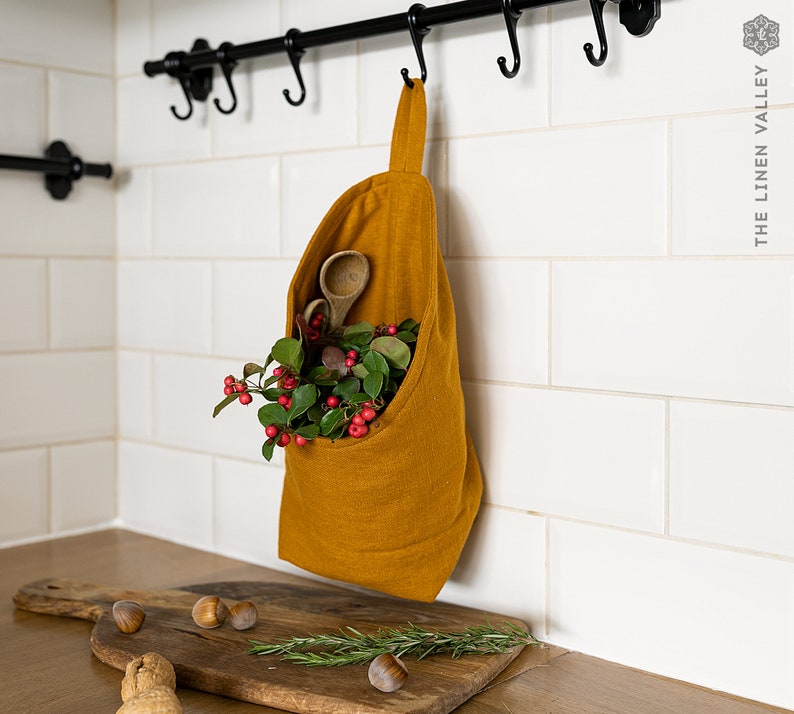 Linen Bag With Loop Reusable Kitchen Bag With Insulated - Etsy