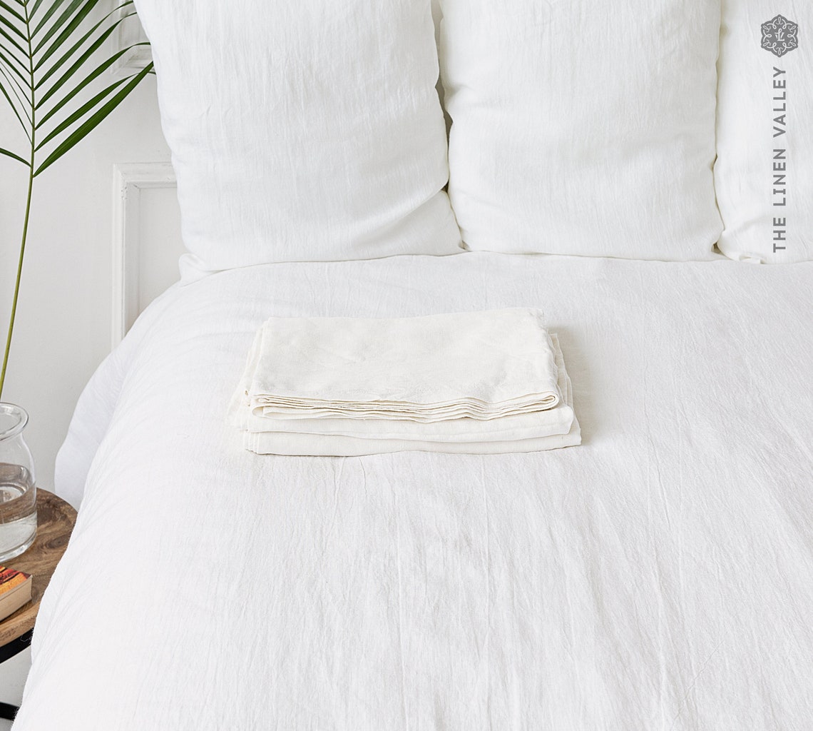 Optical White Linen Flat Sheet- Bright White Linen- True White Sheet ...