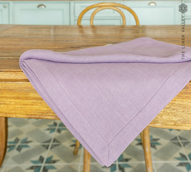 LIGHT LILAC linen table runner light lavender heavier weight | Etsy